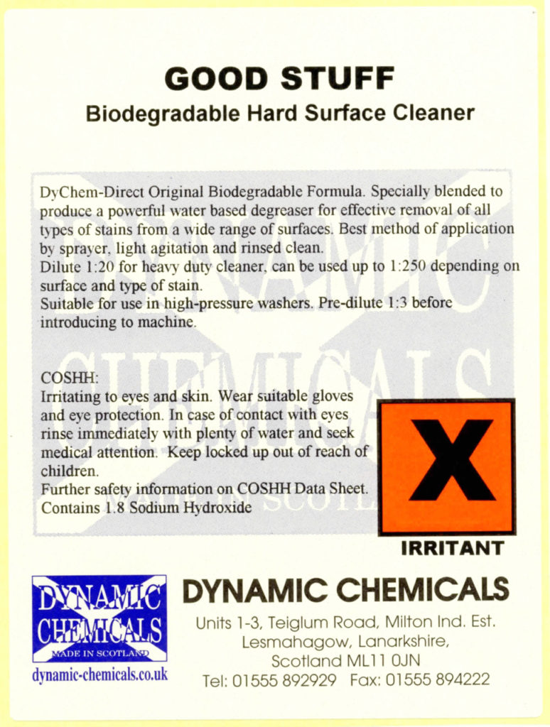 Good Stuff – 5 Litre Biodegradable Hard Surface Cleaner – Dynamic Chemicals